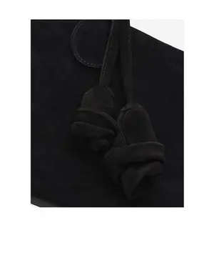 Magda Butrym Brigitte In Suede With Flower Charm - Black