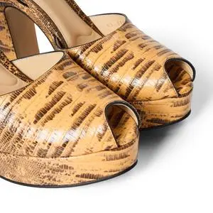 Fendi Snake Print Platform High Heels - No