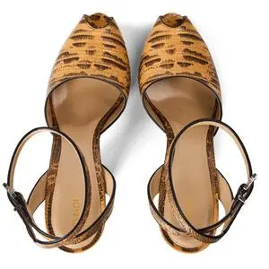 Fendi Snake Print Platform High Heels - No