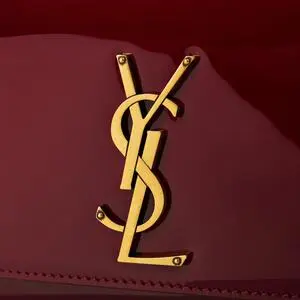 Saint Laurent Patent Flap Crossbody Bag - Brown