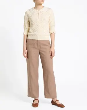 Chloé Minimalist Solid-color Crocheted Top - Camel