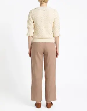 Chloé Minimalist Solid-color Crocheted Top - Camel