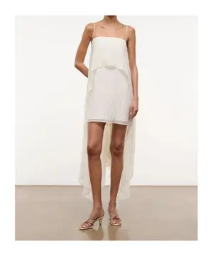 Staud Bead-embellished Tiered Mini Dress