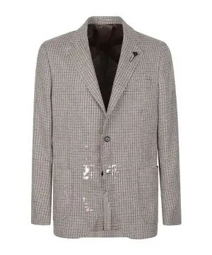 LARDINI Long-sleeved Casual Jacket - Marrone
