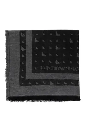 Emporio Armani Fringed Edge Scarf - Black