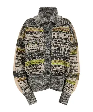 Dries Van Noten Jacquard Wool Cardigan