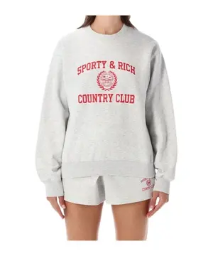SPORTY  RICH Crew Neck Sweatshirt - Grey
