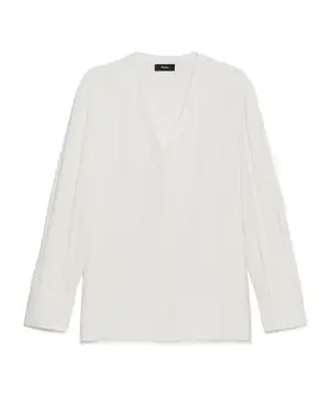 Theory V-neck Flared-cuff Blouse