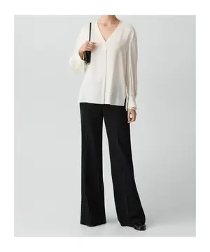 Theory V-neck Flared-cuff Blouse