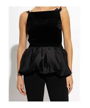 SELF-PORTRAIT Velvet Peplum Top