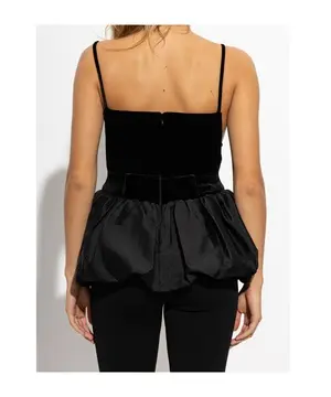 SELF-PORTRAIT Velvet Peplum Top