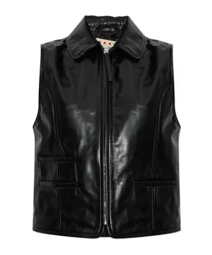Marni Leather Zip-front Vest - No