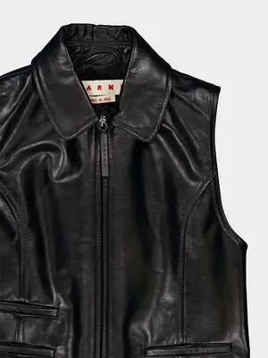 Marni Leather Zip-front Vest - No