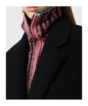 Dries Van Noten Geometric-patterned Infinity Scarf - Black