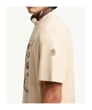 Moncler Mountain Landscape Print Cotton T-shirt