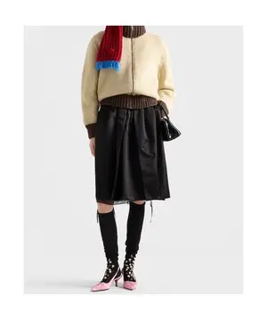 Prada Wool Zipper Cardigan - Rope/cocoa Brown