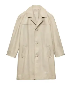 Prada Leather Coat - Ivory