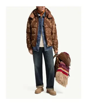 Moncler Boislune Hooded Corduroy Short Down Jacket