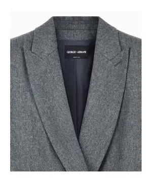 Giorgio Armani Double-breasted Jacket In Virgin Wool Flannel And Cashmere