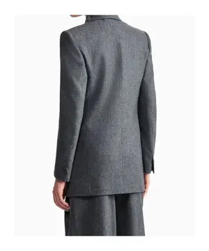 Giorgio Armani Double-breasted Jacket In Virgin Wool Flannel And Cashmere