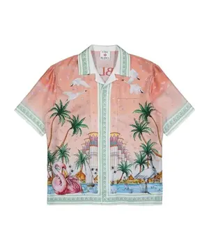 Casablanca Ethereal Cuban-collar Short-sleeved Shirt - Multicolor