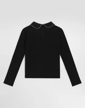 Dolce & Gabbana Logo-embroidered Peter Pan-collar Blouse