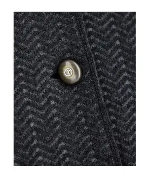 Giorgio Armani Herringbone Cashmere Knit Jacket With Stand Collar