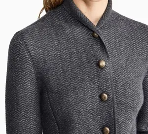 Giorgio Armani Herringbone Cashmere Knit Jacket With Stand Collar