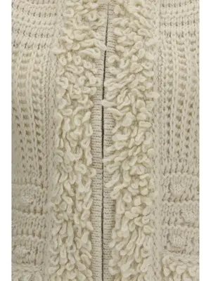 Fendi Chunky Cable Knit Hooded Gilet - Ivory