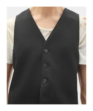 ANN DEMEULEMEESTER Gabardine Wool Waistcoat