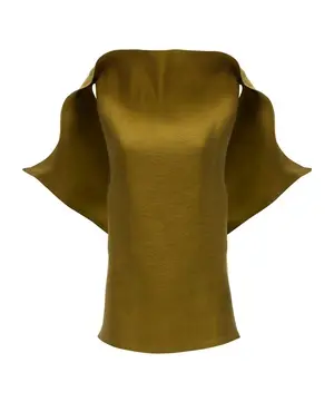 Magda Butrym Long Draped Silk Shirt