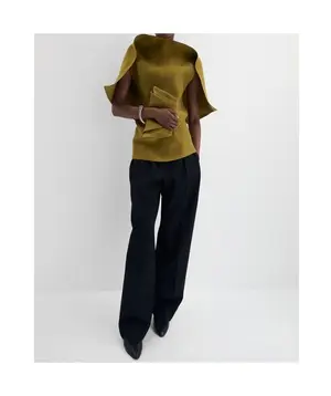 Magda Butrym Long Draped Silk Shirt
