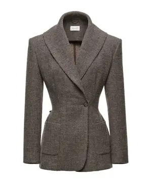 Magda Butrym Double-breasted Shawl-collar Blazer - Grey