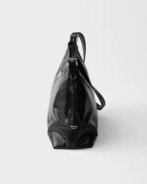 Prada Aimee Large Leather Shoulder Bag - Black