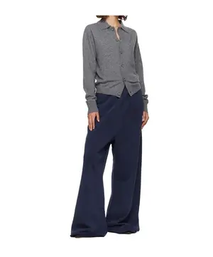 ENTIRE STUDIOS Button-front Long-sleeve Knit Top - Grey