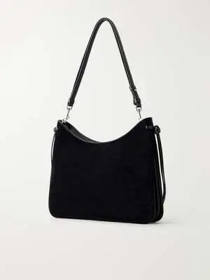 Phoebe Philo Gig Leather-trimmed Suede Shoulder Bag