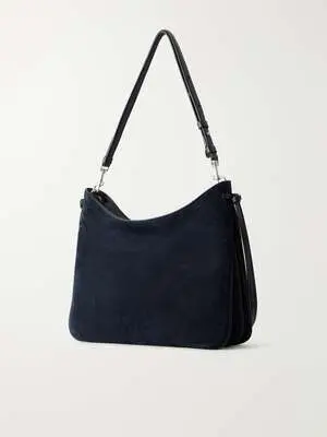Phoebe Philo Gig Leather-trimmed Suede Shoulder Bag