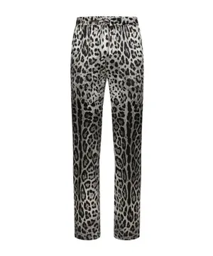 Dolce & Gabbana Dolce Gabbana Leopard Printed Satin Pants