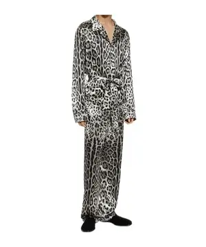 Dolce & Gabbana Dolce Gabbana Leopard Printed Satin Pants