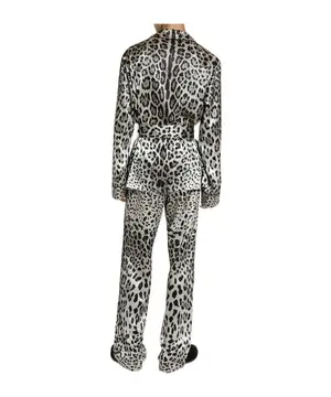 Dolce & Gabbana Dolce Gabbana Leopard Printed Satin Pants
