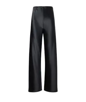 ALMADA Bias Satin Wide-leg Pants - Black