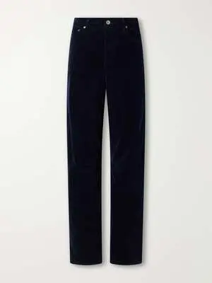 Citizens Of Humanity Miro Long Cotton-corduroy Mid-rise Barrel-leg Pants - Navy