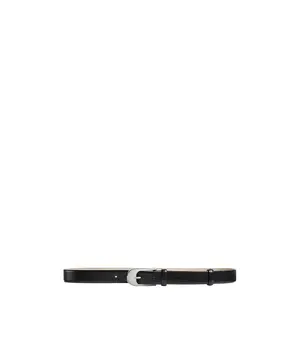 Khaite Logo Stamp Buckle Belt - Black