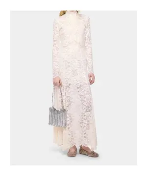 Rabanne Long Lace Dress With Cut-out Details