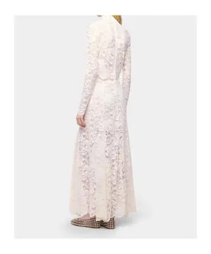 Rabanne Long Lace Dress With Cut-out Details