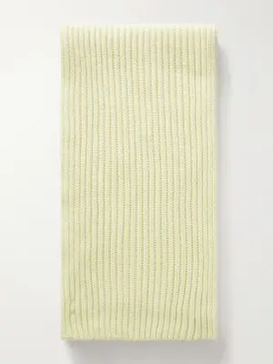 Johnstons Of Elgin Lovat Ribbed Cashmere Scarf - Yellow