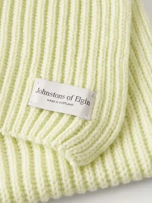 Johnstons Of Elgin Lovat Ribbed Cashmere Scarf