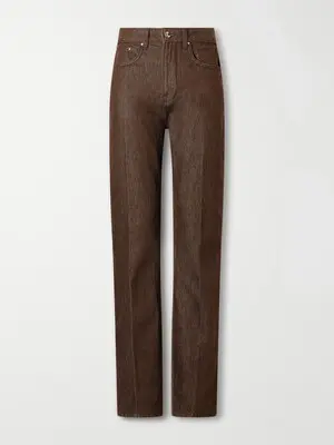 Ossou Noon Organic High-rise Straight-leg Jeans - Brown
