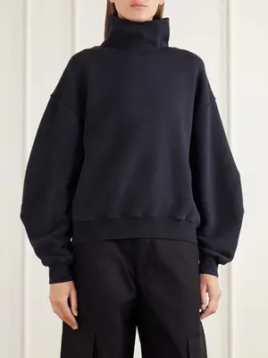 AGOLDE Jenning Cotton-fleece Sweatshirt - Black