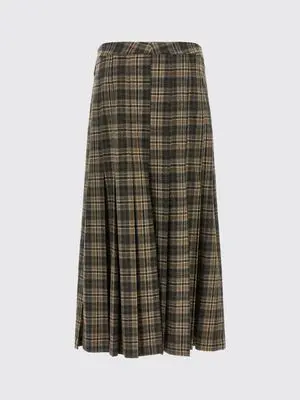 Brunello Cucinelli Pleated Tartan Wrap Skirt